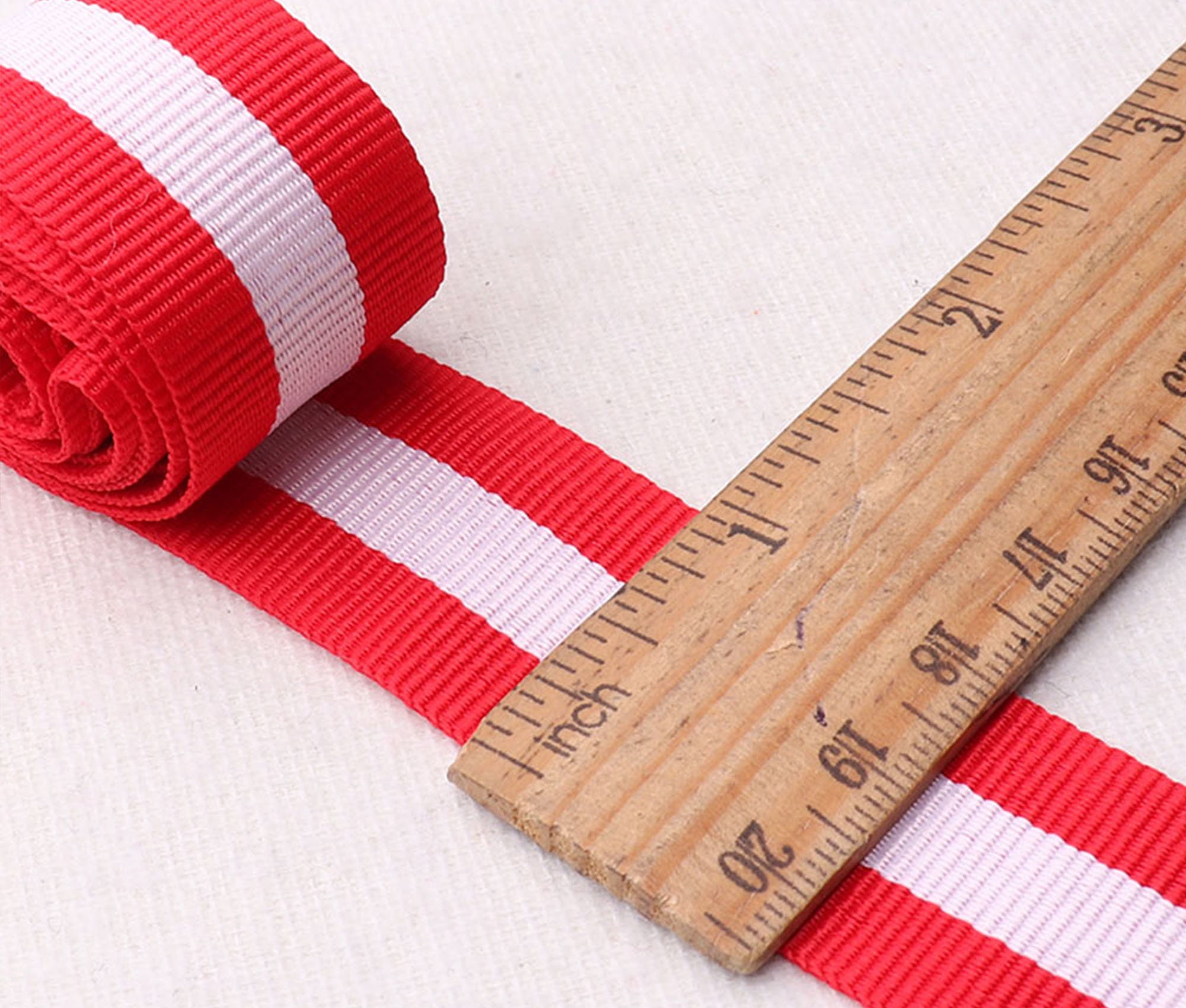 White Red Stripe Soft WebbingRibbon DIY Clothing Shoes Bag | Etsy
