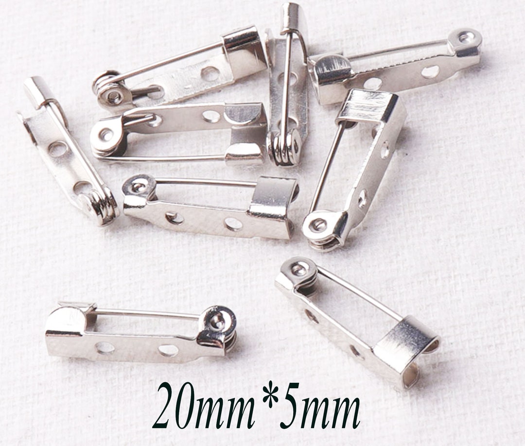 5-50 PCS Metal Silver Bar Safety Pins With 2 Holes,brooch Bars Pin ...