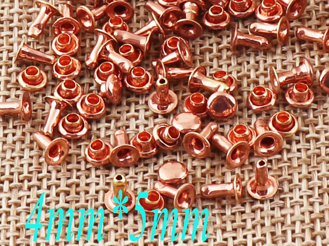 300sets,round Rivets,4mm MINI Rose Gold Double Cap Rivets,studs Leather ...