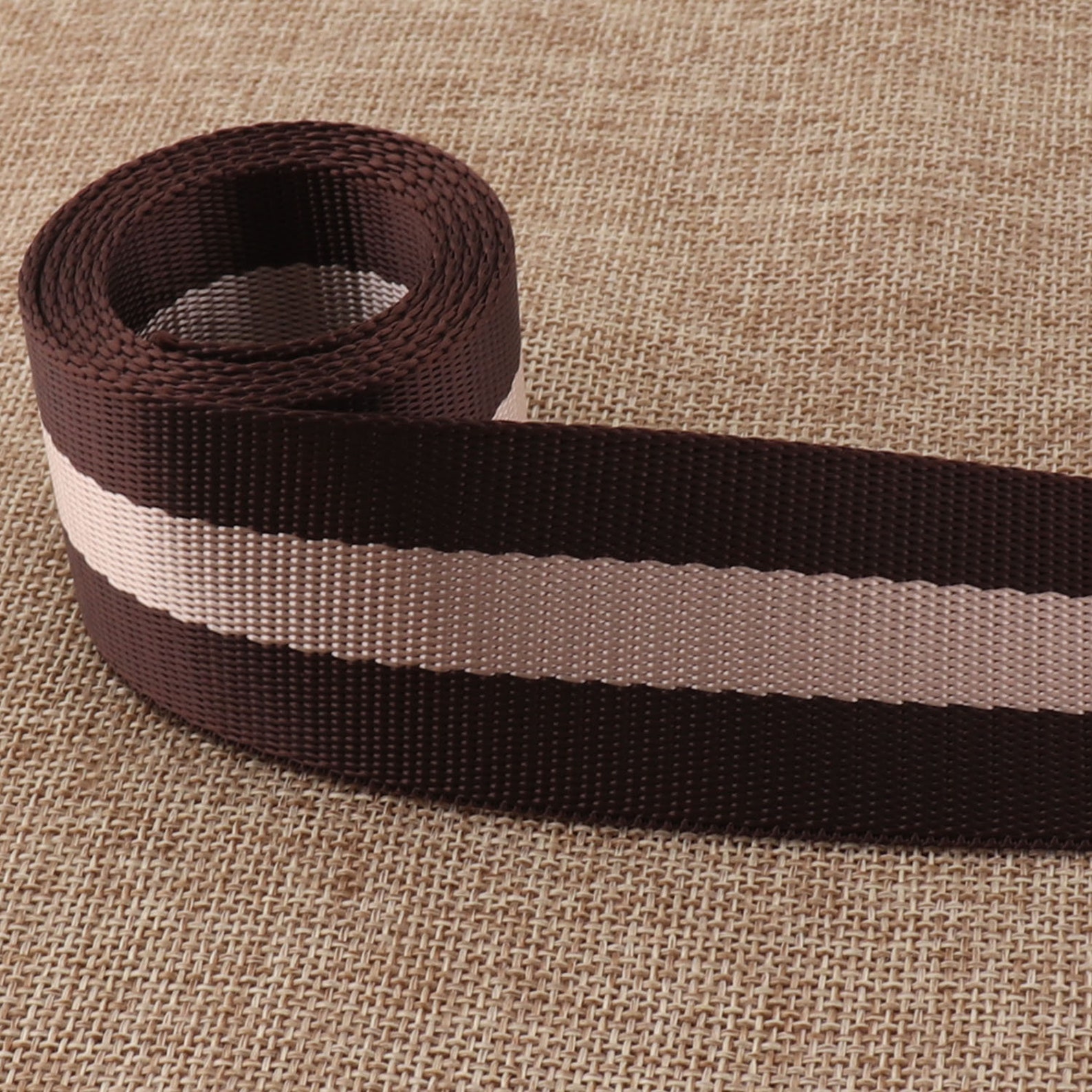 1.5 Webbingbrown Beige Striped Webbingsmooth | Etsy
