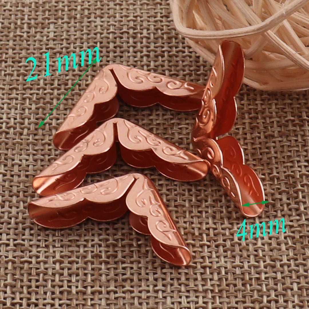 60 Pcs Rose Gold Box Corner,21x21mm,corner ,metal Corner Protectors ...