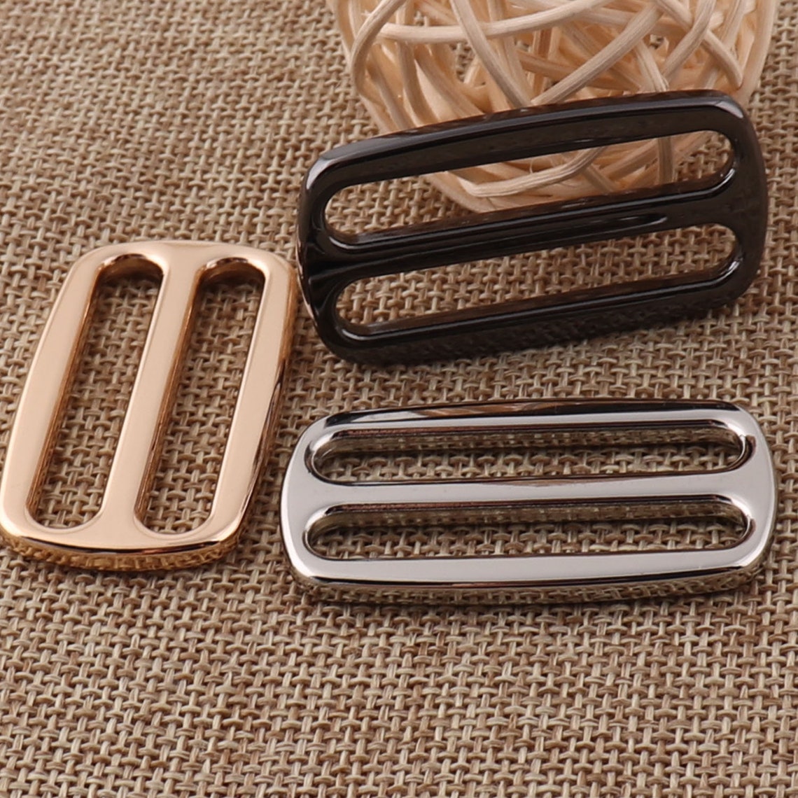 10 Slide Buckles1.5 Silver/black/pale Gold Belt - Etsy