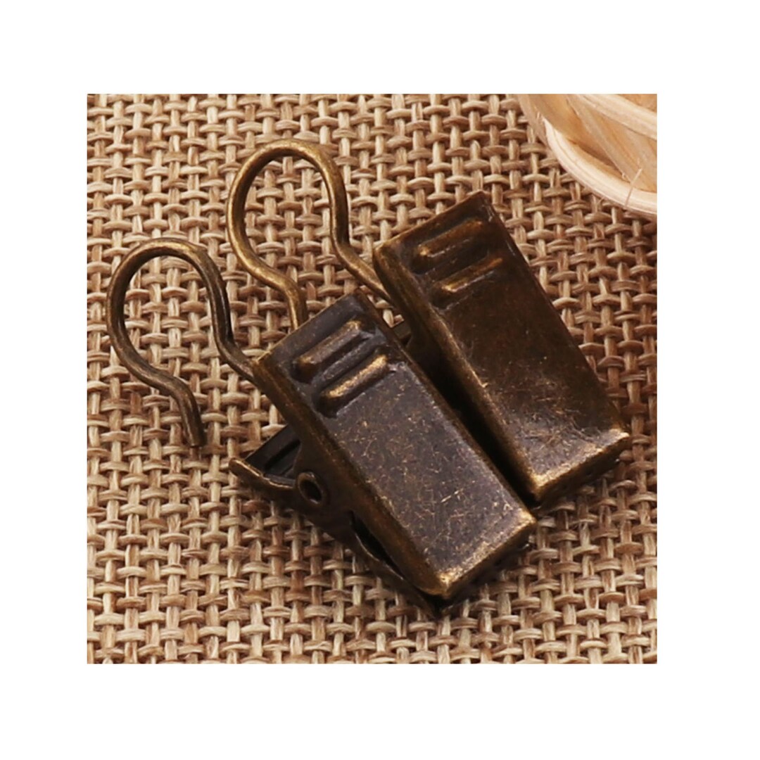 20 Pcs Curtain Clip Hook Clasps Bulk Antique Bronze Metal Hook Tapestry ...