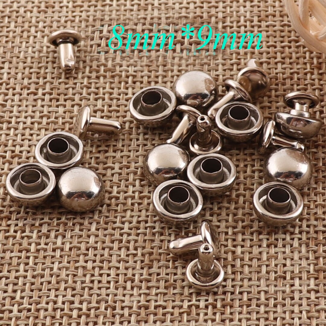 Double Cap Rivet,100sets 8mm Sliver,dome Double Cap Round Rivet Domed ...
