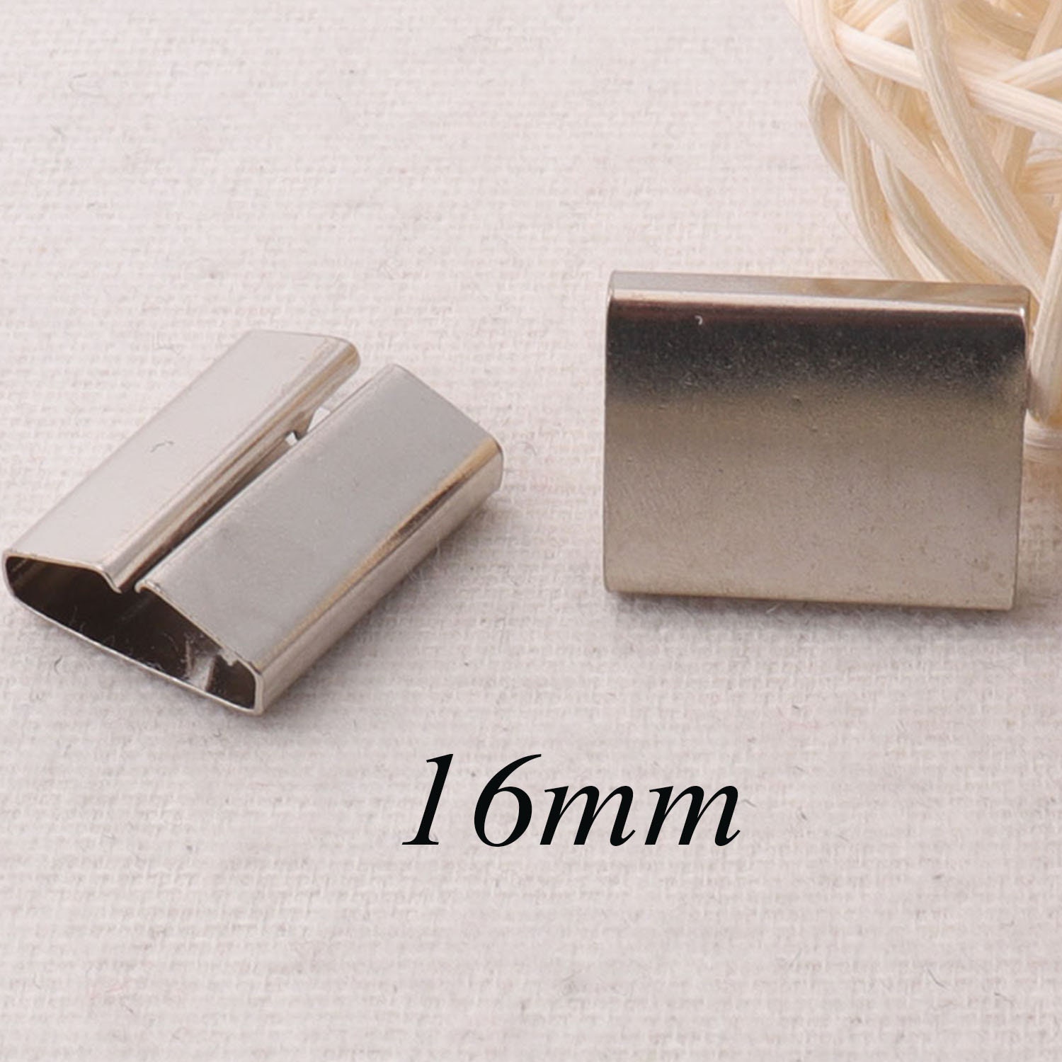 30 PCS Silver Smooth Rectangle End Cap,fastener Crimp Connector ...