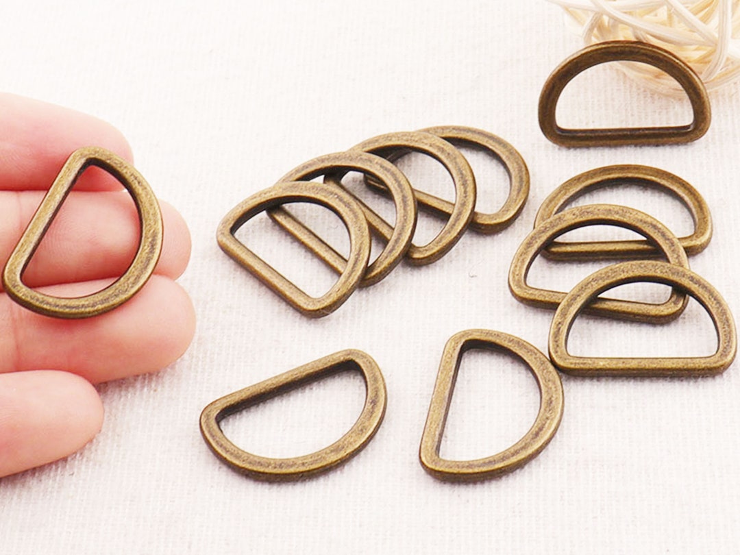 Flat Cast D Ring Buckles 14pcs,3/4"(20mm),ancient Bronze Webbing Purse ...