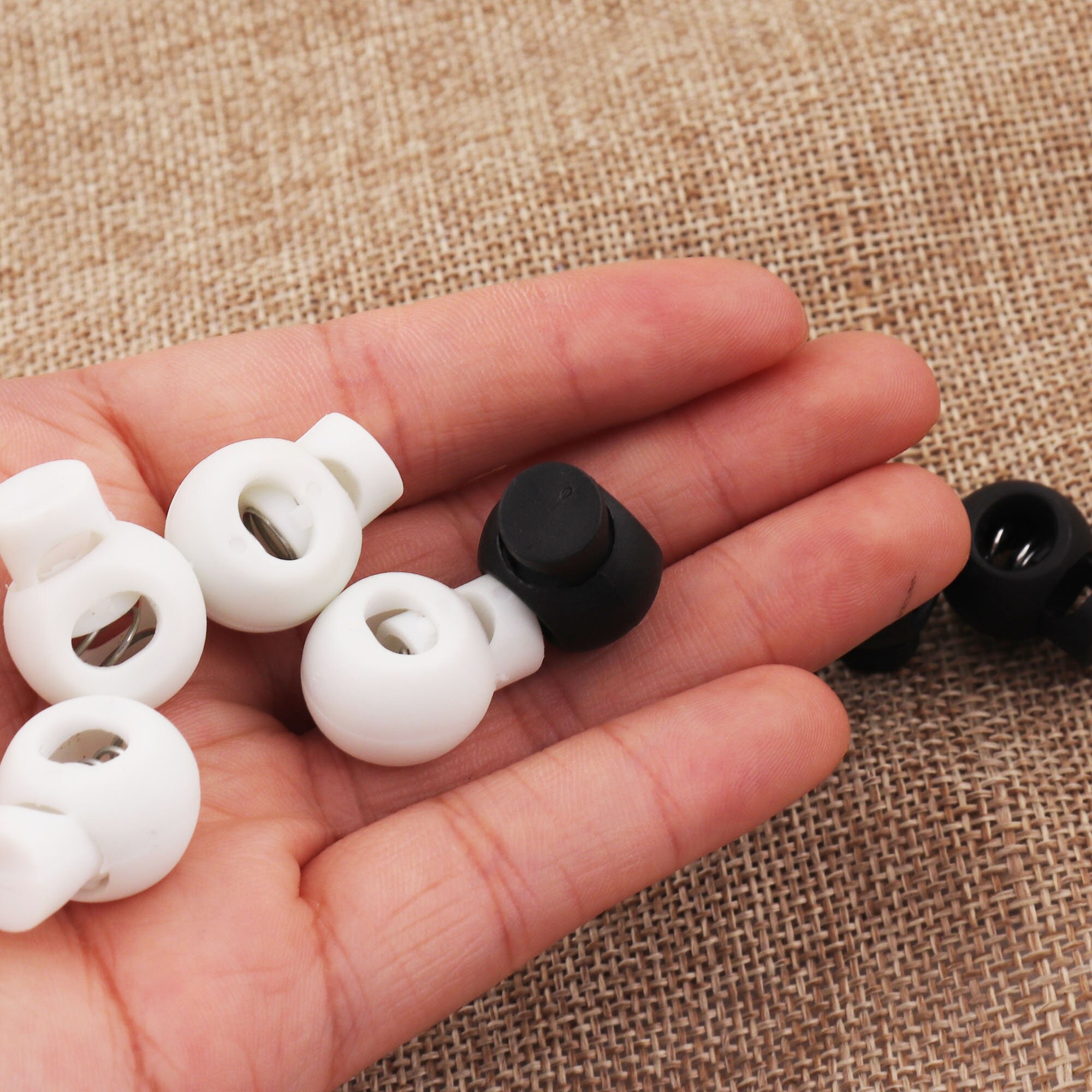 10 PCS White/Black Cord LocksCraft Barrel Toggle Cord Lock | Etsy