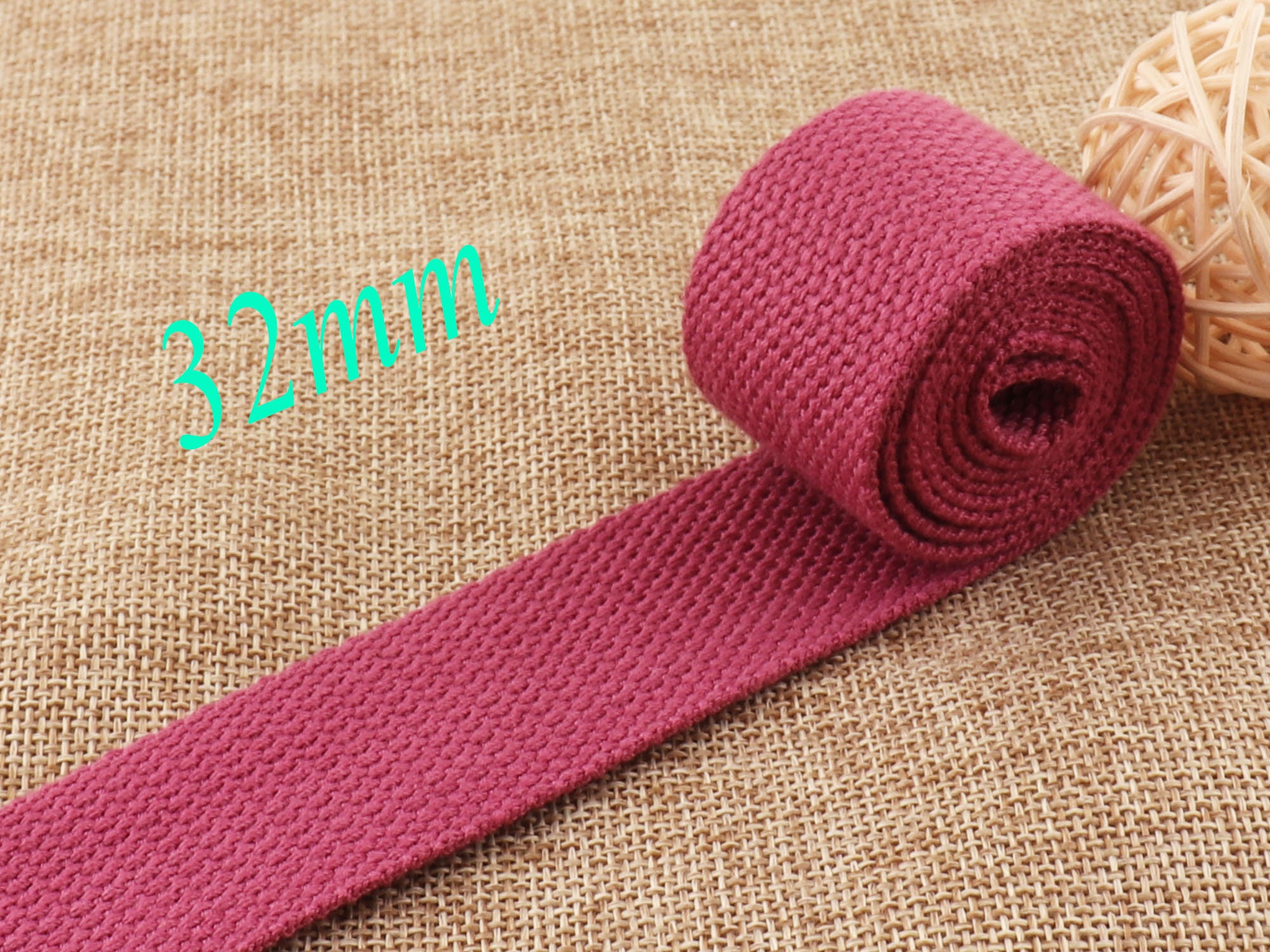 32mm Solid Fuchsia Color Webbingcotton Soft Webbing - Etsy