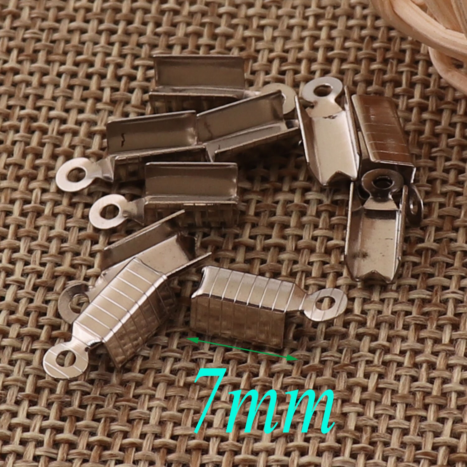 200 Pcs Crimp Ends Fasteners Claspsilver Smooth Fastener - Etsy