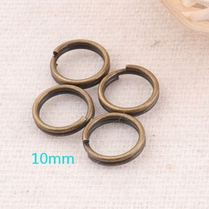 100 Pcs MINI Ancient Bronze Key Ring Keychain Split Key Rings Key Fob ...