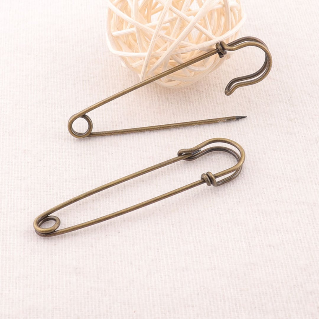 15 Safety Pins 2 3/470mm,large Bronze Safety Pins Brooch Stitch Markers ...