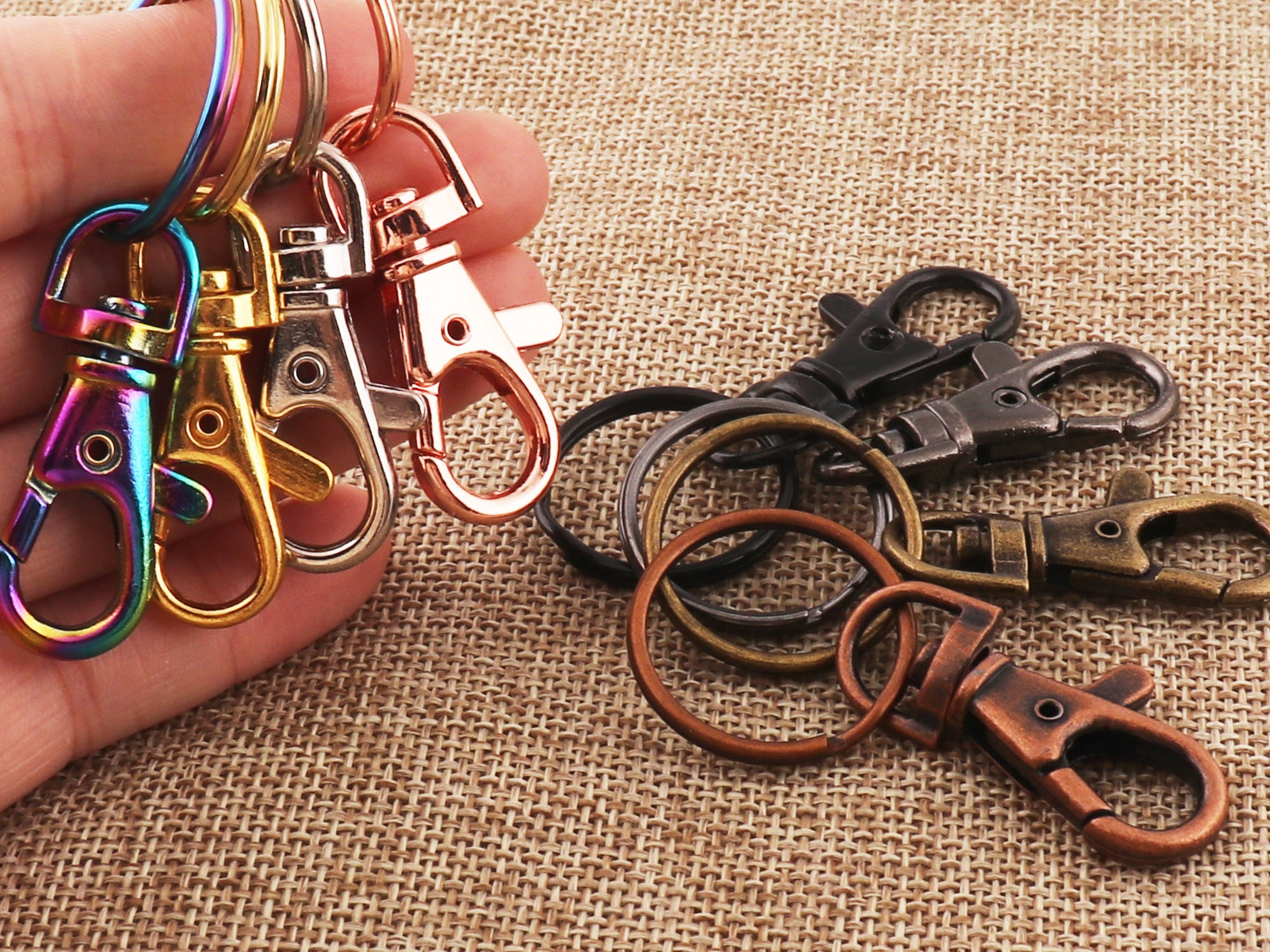 20 Pcs Colorful Lobster Swivel Clasps With Open Key Ring,universal ...