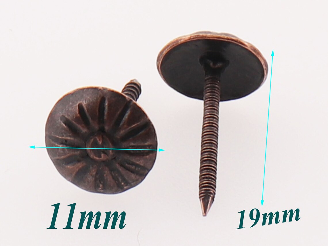 100 Pcs Antique Copper Upholstery Nailsdecorative Tacks - Etsy
