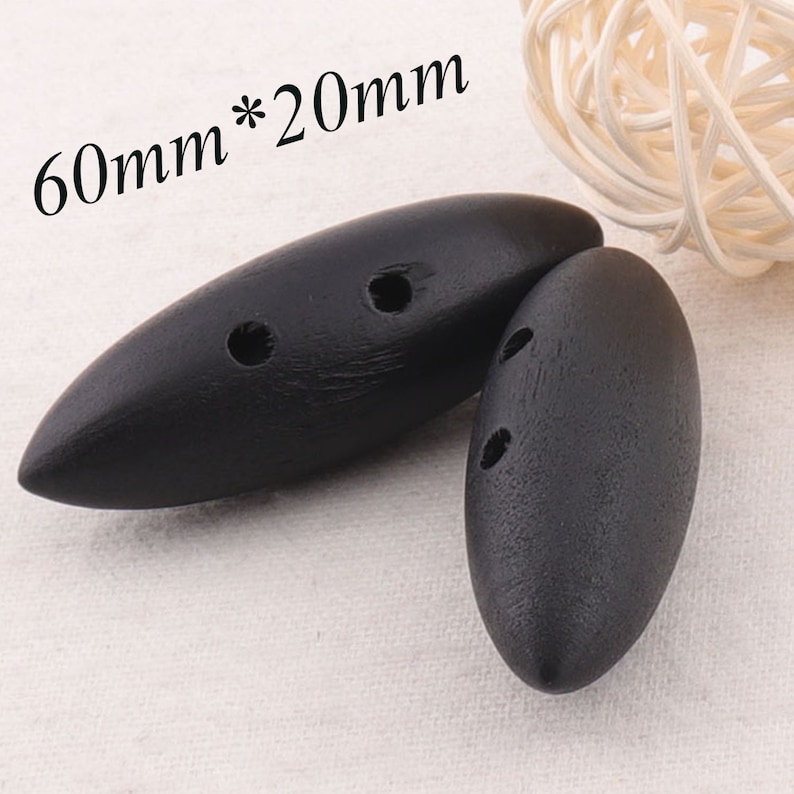 60MM Black Large Toggle Buttons Woodentoggle Wooden | Etsy