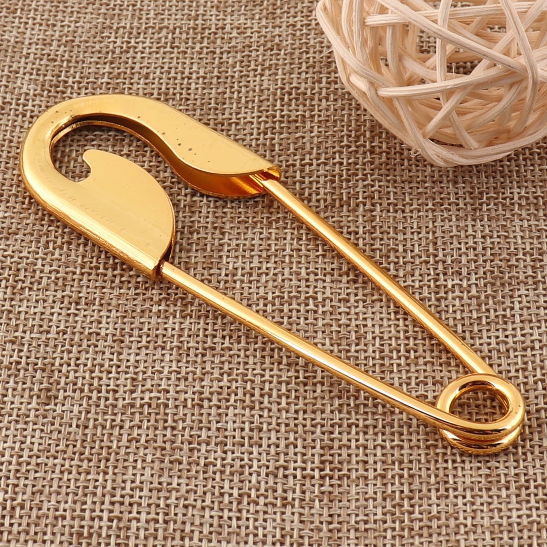 2-6 Large Safety Pins 4"(10cm)craft Gold Plated Safety Pin Brooch ...