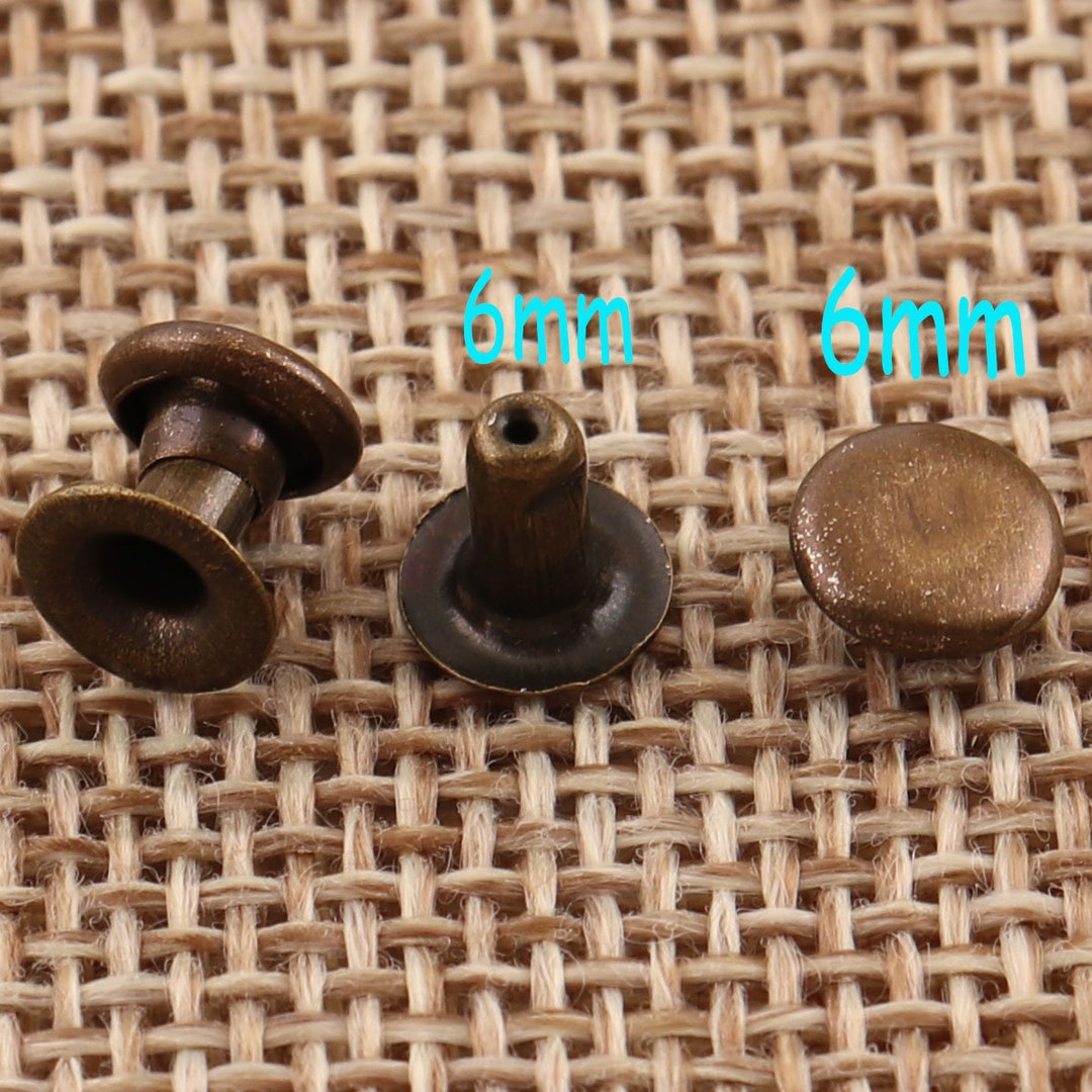 Single Cap Rivet,100sets 6mm Antique Bronze Dome Double Cap Round Rivet ...