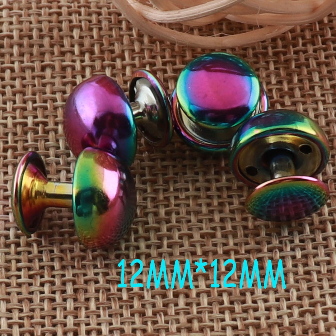 30 Sets,rainbow Double Cap Rivet,1/2"(12mm)dome Double Cap Round Rivet ...