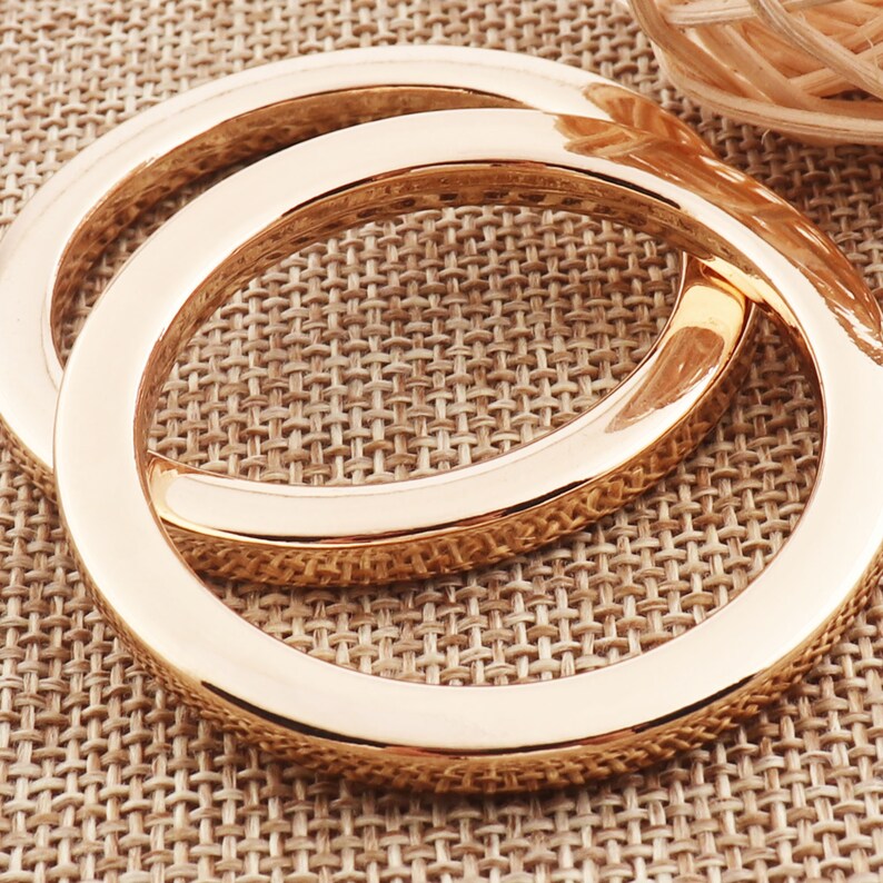 1 1/2 Metal Pale Gold Flat O Rings Buckles6 PCS Leather | Etsy