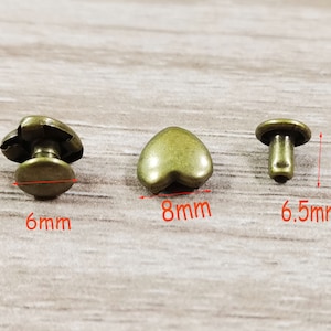 50-100 Sets Metal Heart Rivets Double Cap Rivets Stud Rivets for ...