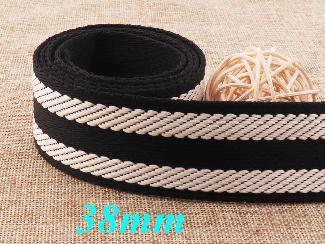 38mm Jacquard Webbing,black White Webbing,cotton Webbing Bag Purse ...