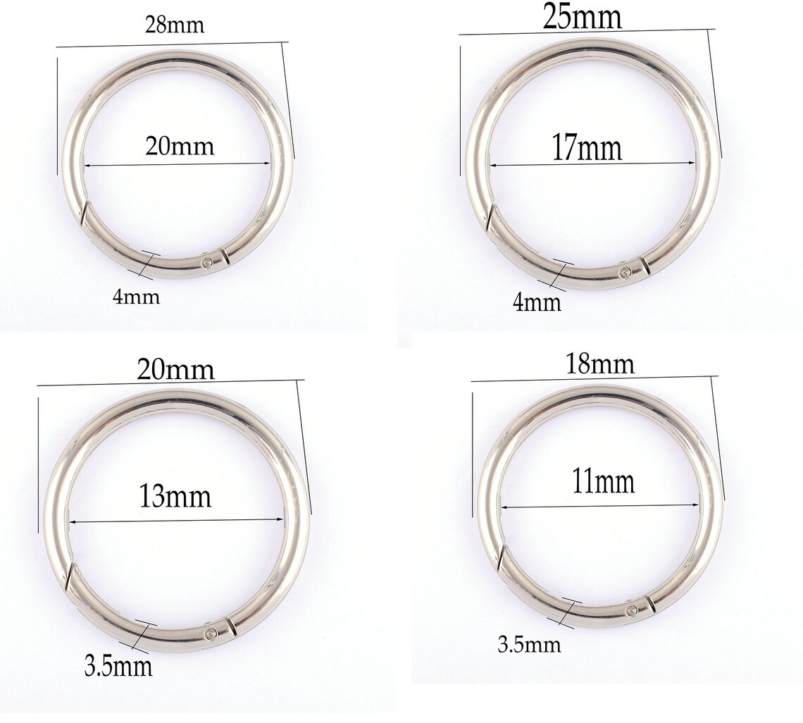 Silver Spring Gate Ring Metal Spring O Rings Clasps Purse O Ring Push ...