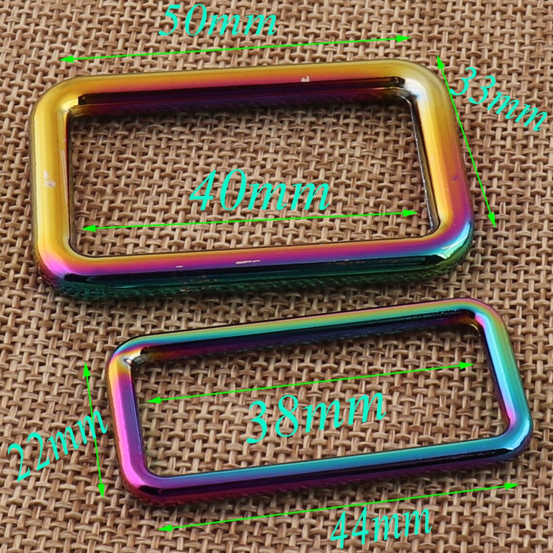 8 Pcs Rainbow Rectangle Rings1.5 Webbing Purse - Etsy