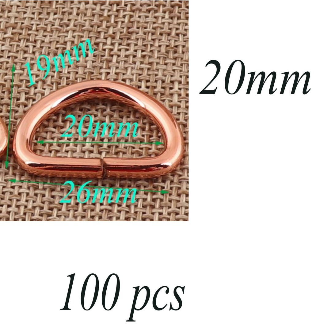 100 PCS Rose Gold D Ring Buckles,20mm D Rings D Ring Belt,webbing Purse ...