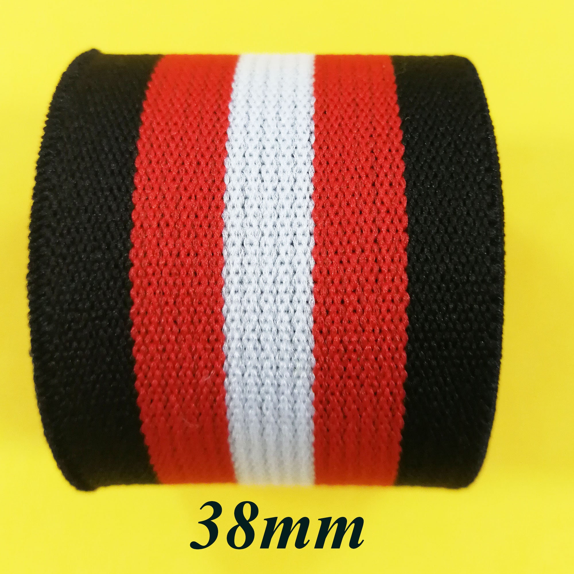 Elastic band 1 1/2 Elastic Ribbon black red white stripe | Etsy