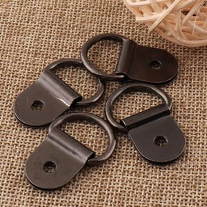 10 Pcs Black Webbing Clips With D Rings D-ring Puller,rectangle Face ...