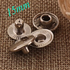 20 unitsSilver Snap Button Set15mm Round Square | Etsy