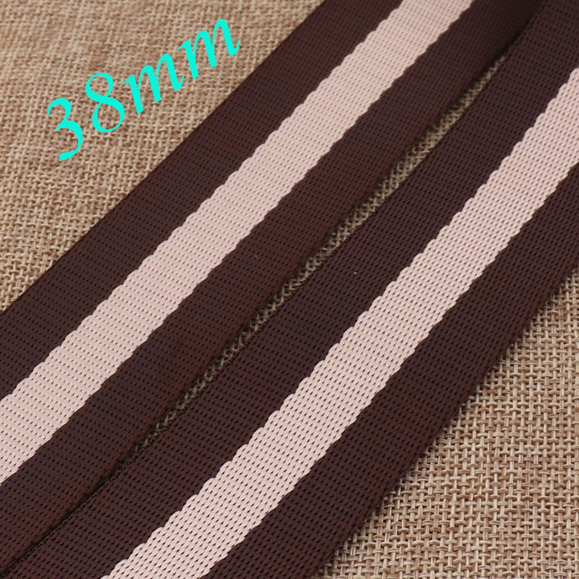 1.5 Webbingbrown Beige Striped Webbingsmooth | Etsy