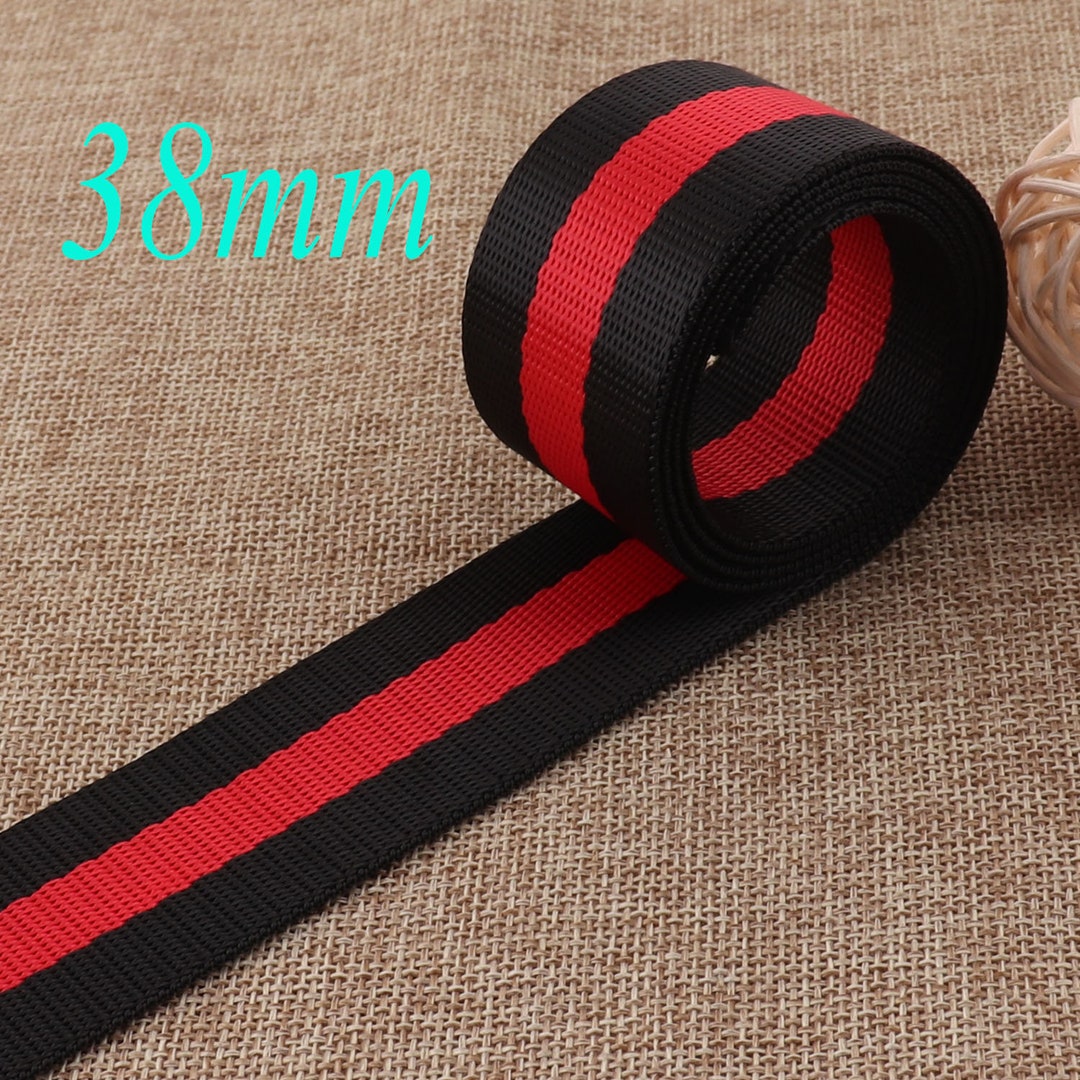 1.5" Webbing,black Red Striped Webbing,smooth Webbing,webbing Purse ...