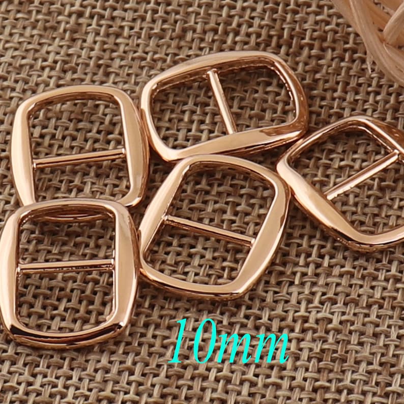 40 Pcs Pale Gold Slide Buckles,3/8" Strap Buckle Fasteners Belt Buckle ...