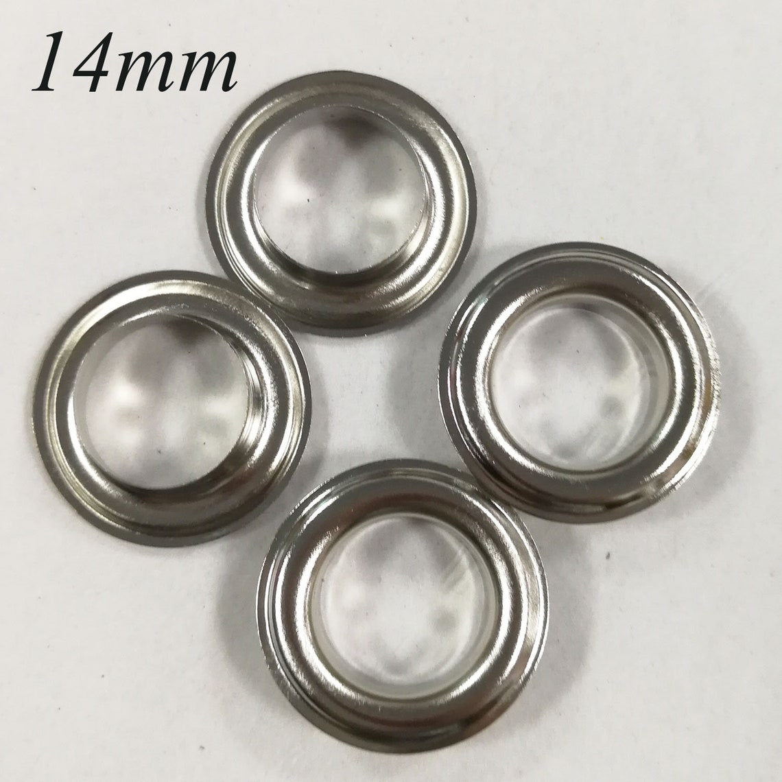 100 Sets Silver Metal Eyelets,barrel Diameter 14mm Eyelets Grommets ...
