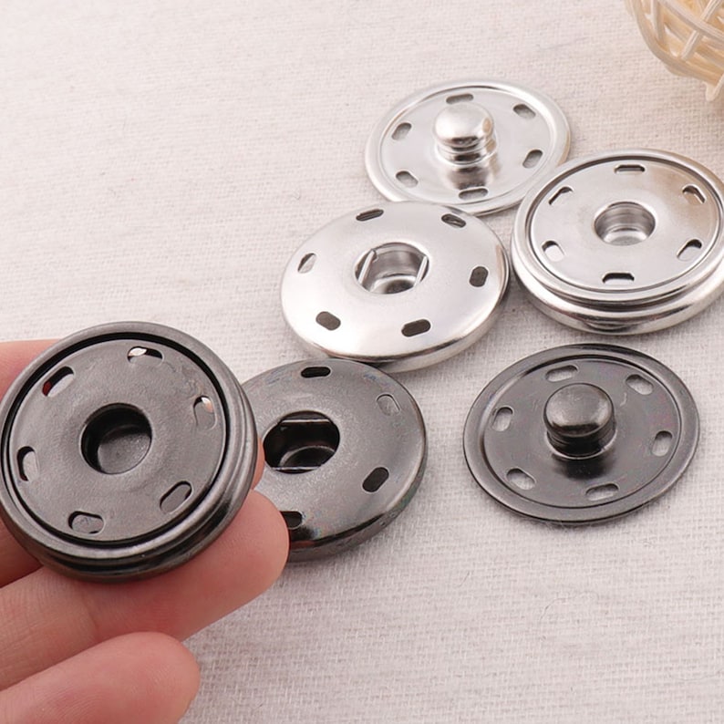 12 Sets-Snap Buttons-30MM-Silver/Black Snap Jewelry-Rapid | Etsy