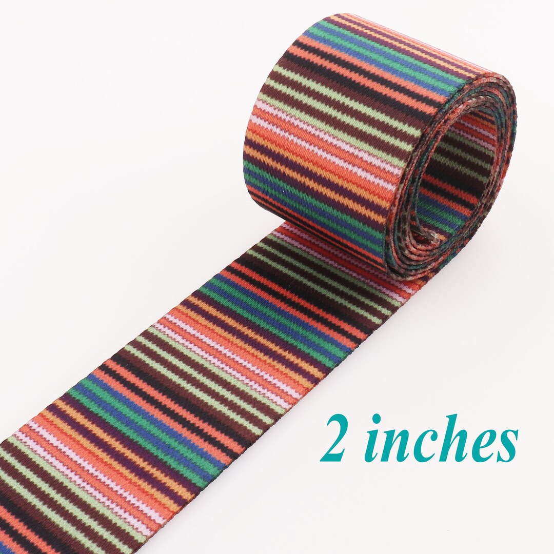 2" Webbing Strap Colorful Striped Soft Belt Purse Webbing,key Fob ...