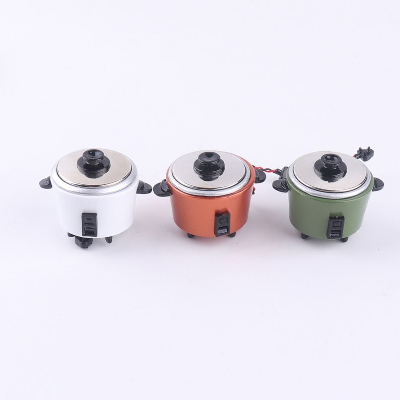 White/green/orange Miniature Cooker Rice Cooker,dollhouse Miniature ...