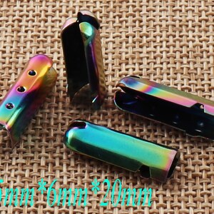 10 PCS Metal End Tips Craft Cord Locks,end Caps Cord End Buckle Cap ...