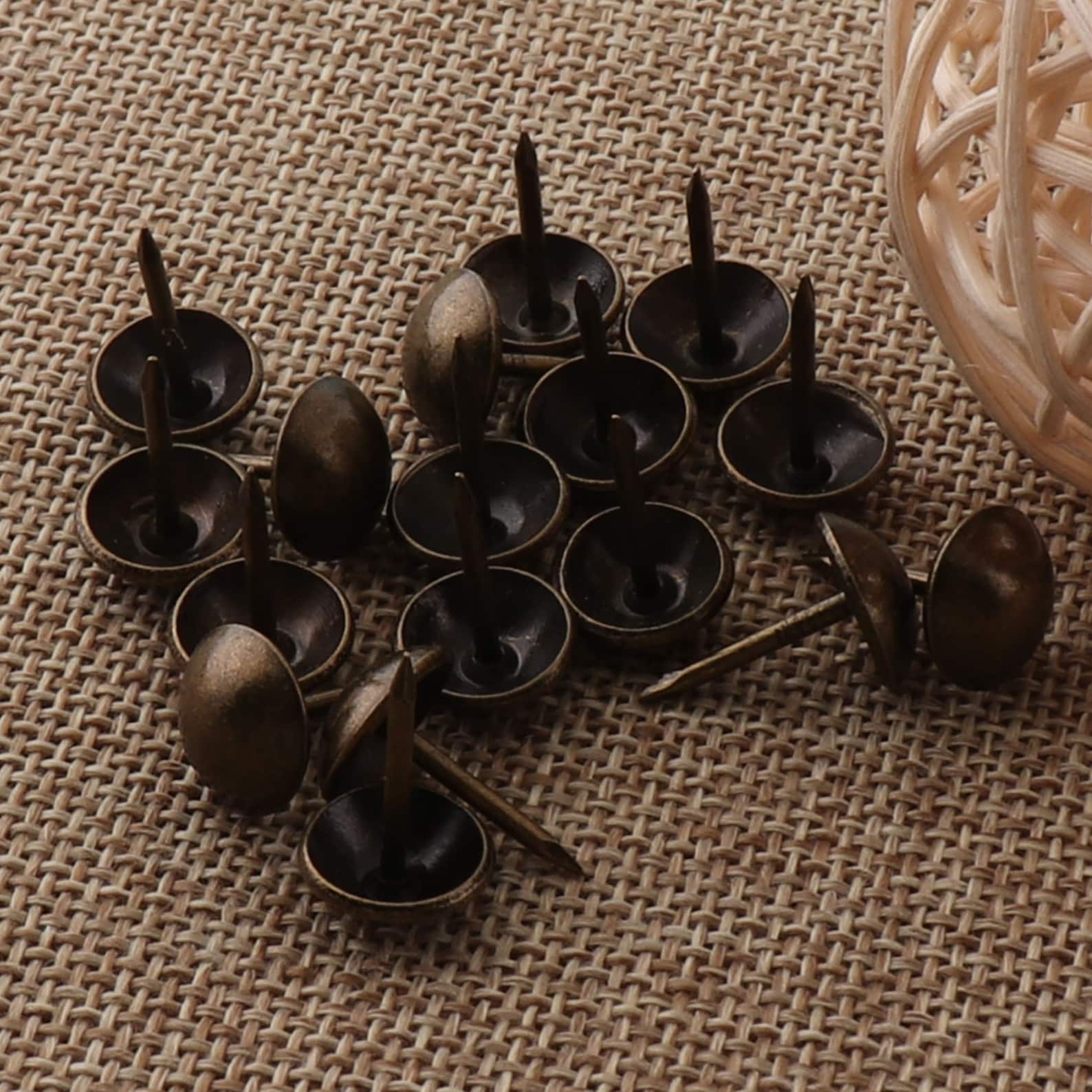 50 Pcs Upholstery Tacks,11mm Antique Bronze Nailhead Tacks Rivets ...