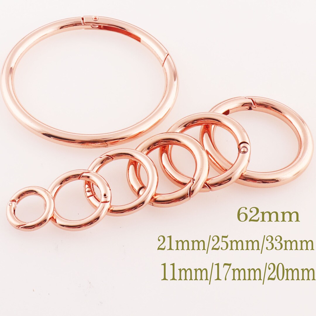 6 PCS Rose Gold Spring Rings,spring Gate Ring,o-rings,push Gate O Rings ...