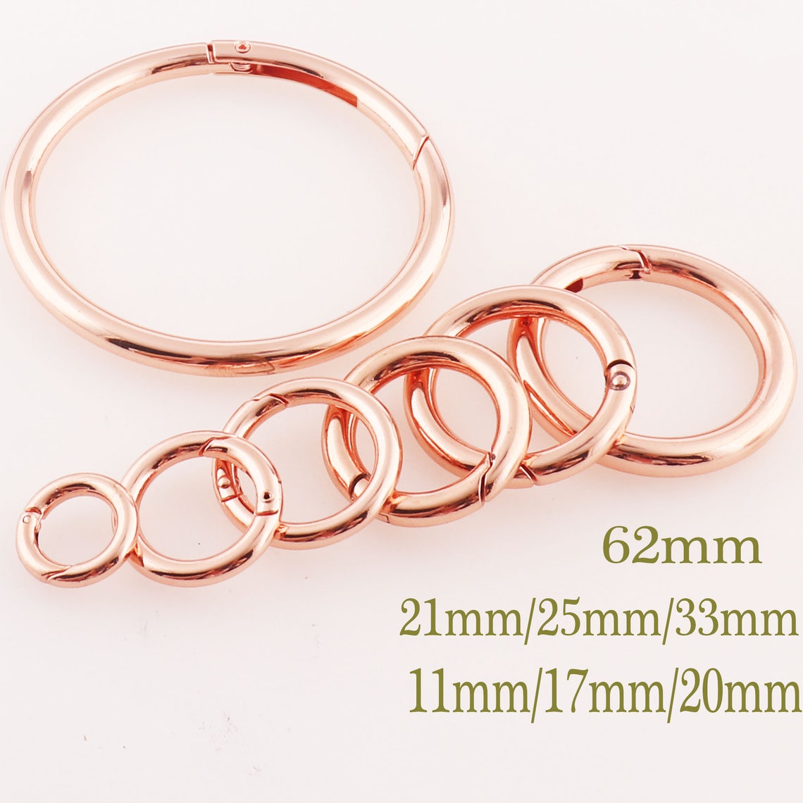 6 PCS Rose Gold Spring Ringsspring Gate Ringo-ringspush - Etsy