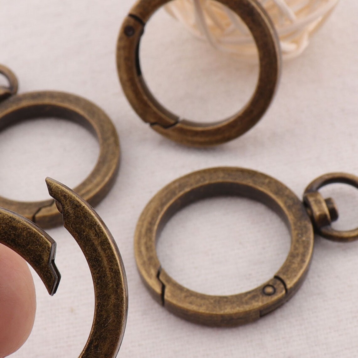 1"(25mm),2 Pcs,ancient Bronze Spring Ring Spring Gate Ring With Swivel ...