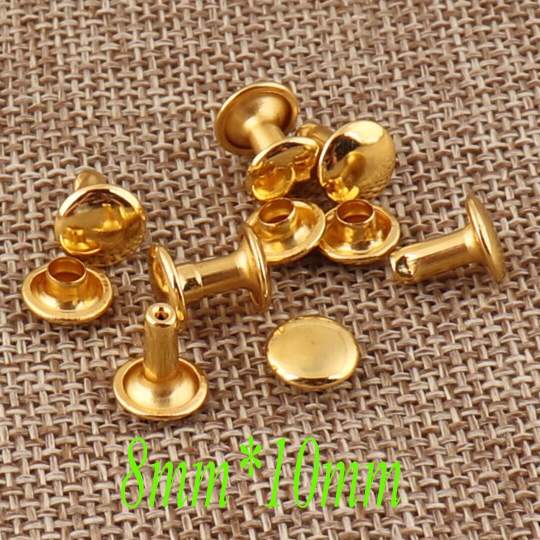 100sets Rivets,3/8"(8mm)gold Double Cap Rivets,studs Leather Craft ...