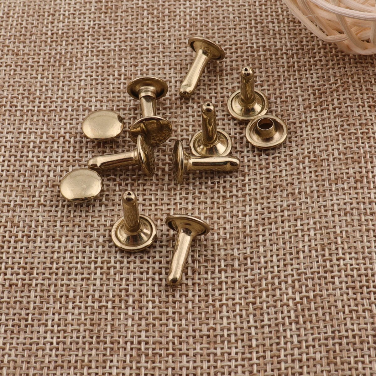 200sets 3/89mmrose Gold/gold Double Cap Round Rivet | Etsy