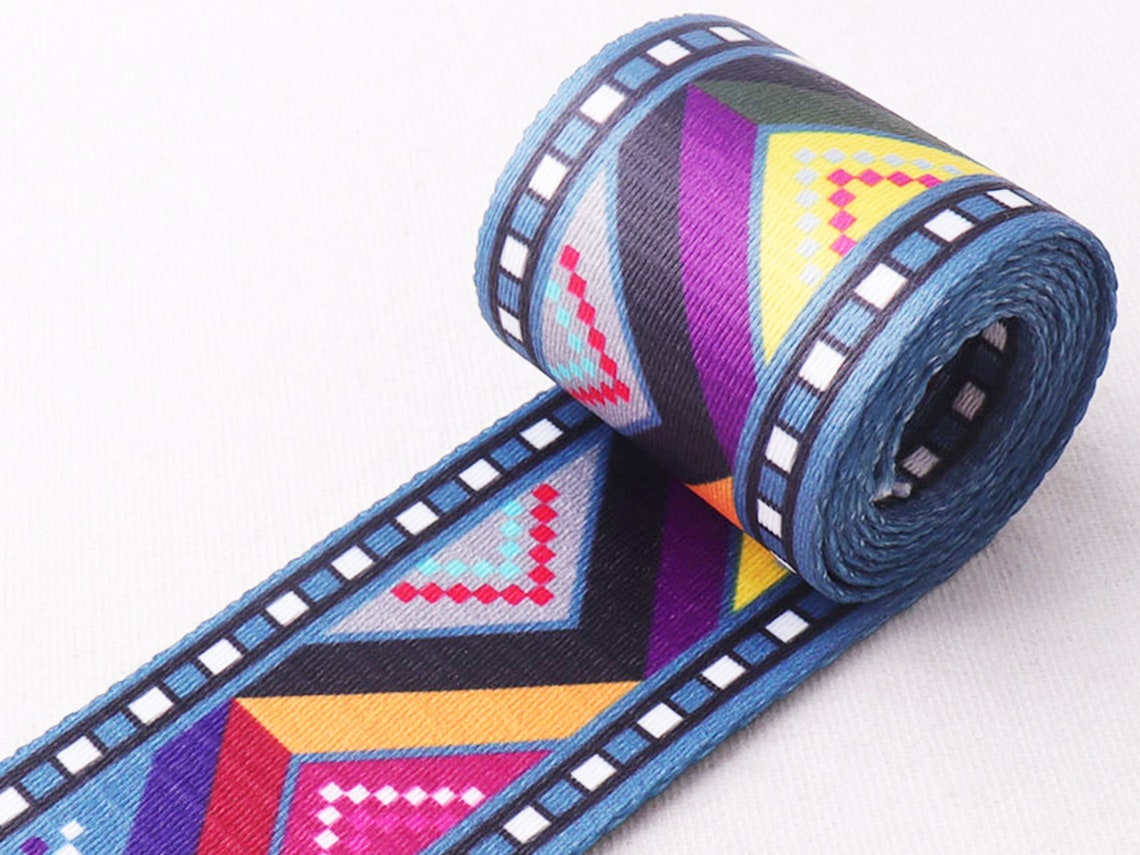 250mm Soft Webbing With Colorful Geometric Pattern - Etsy