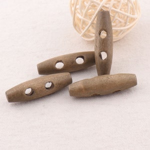10 Pcs Natural Large Toggle Buttons Wooden,diy Clothing Accessories ...