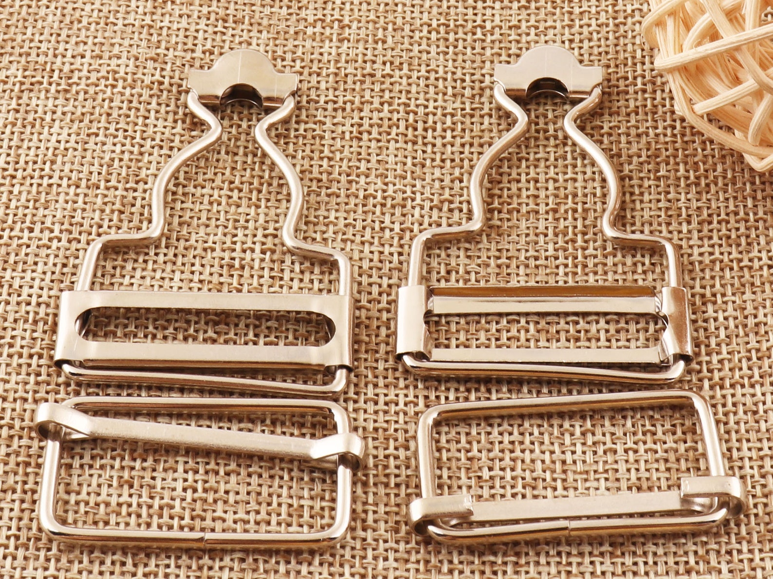 8 Sets Silver Dungaree Buckles/slide Buckles,dungaree Clips Fasteners ...