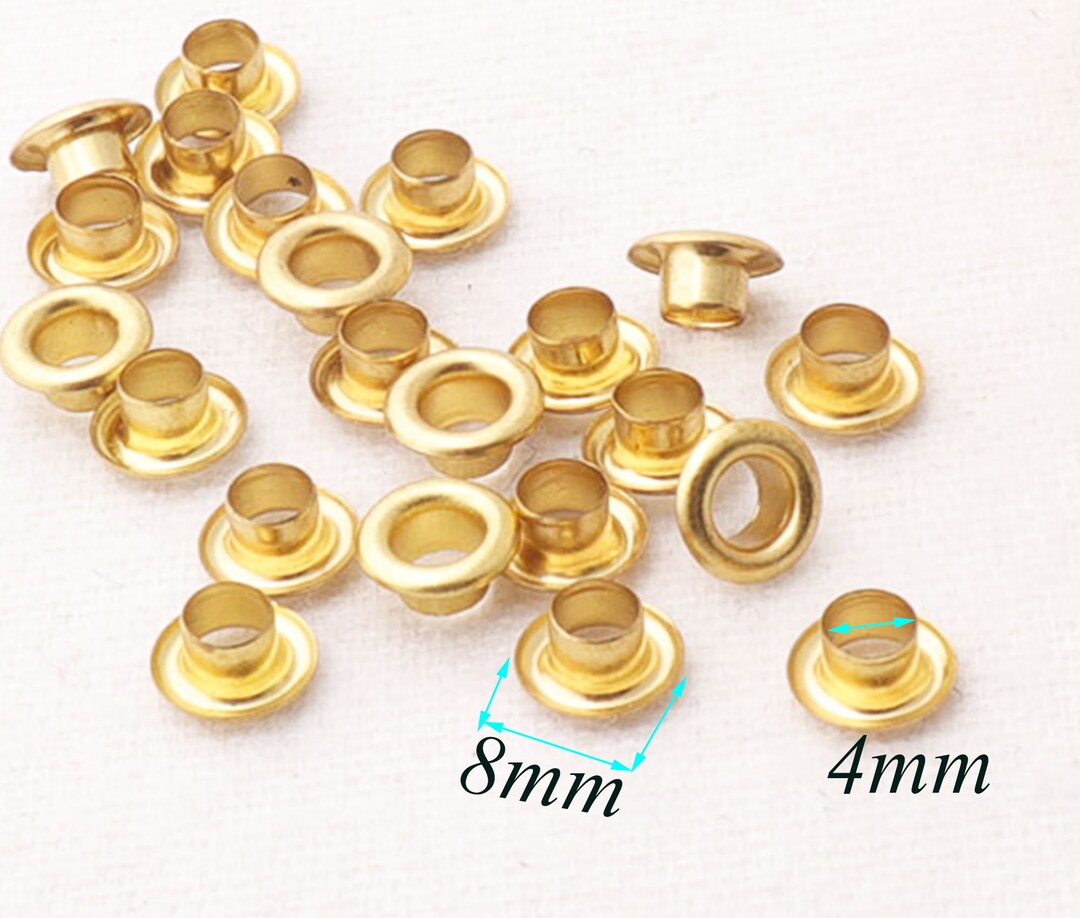 100 Sets Metal Gold Eyelets Grommets With Washers Eyelets,great for ...