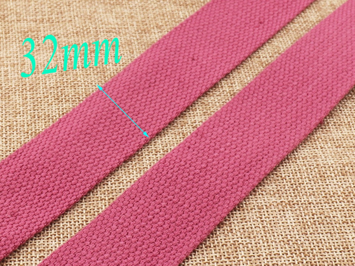 32mm Solid Fuchsia Color Webbingcotton Soft Webbing - Etsy