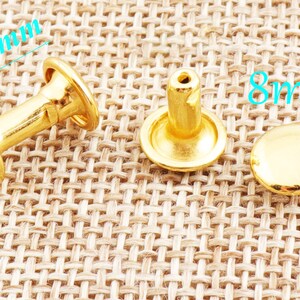 Double Cap Rivet,100sets 5/16"(8mm)gold Dome Double Cap Round Rivet ...
